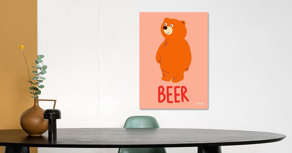 Beer van Jun-Yi Lee op canvas, behang en meer